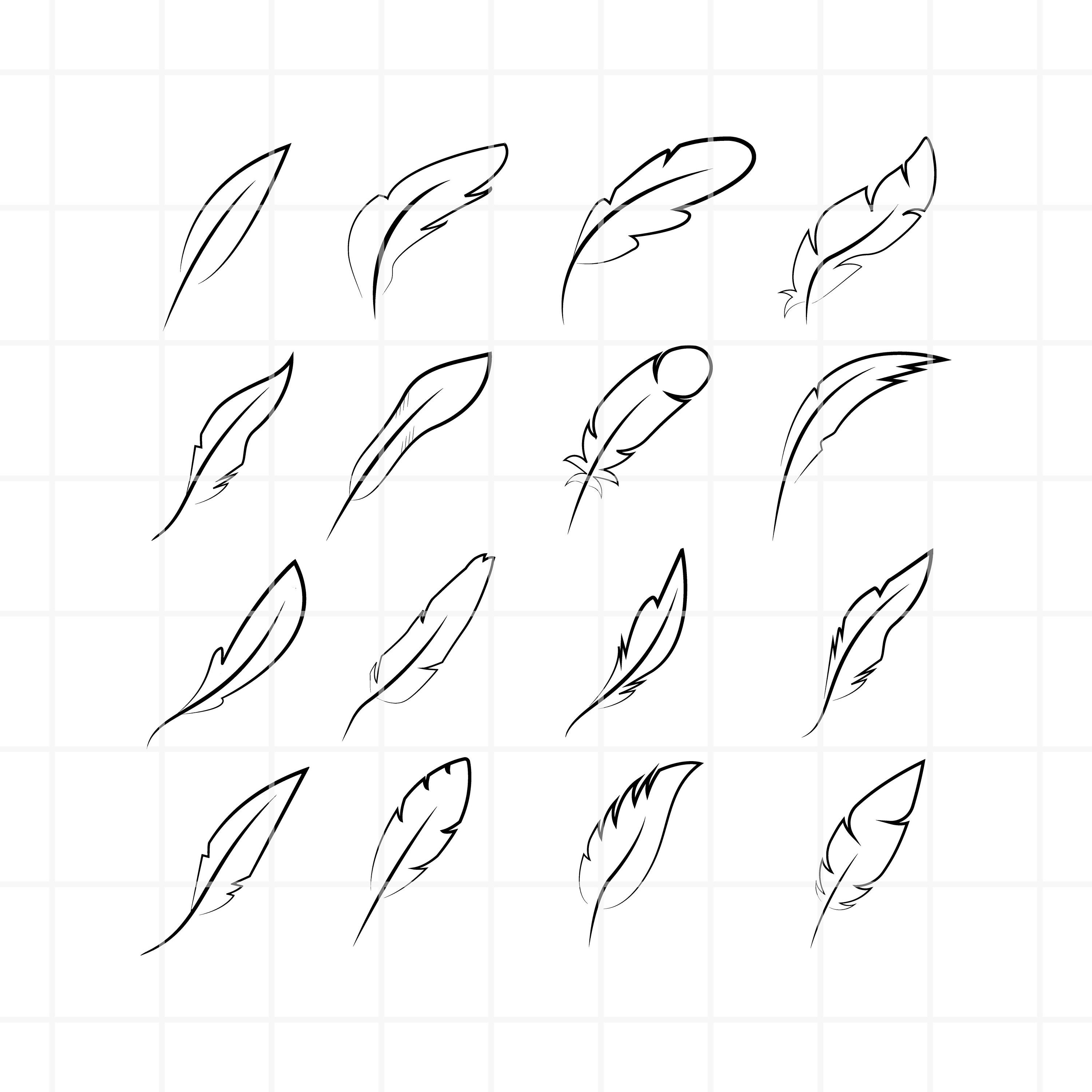 Ensemble SVG de plumes. Plumes svg, plumes boho svg, vecteur plume ...