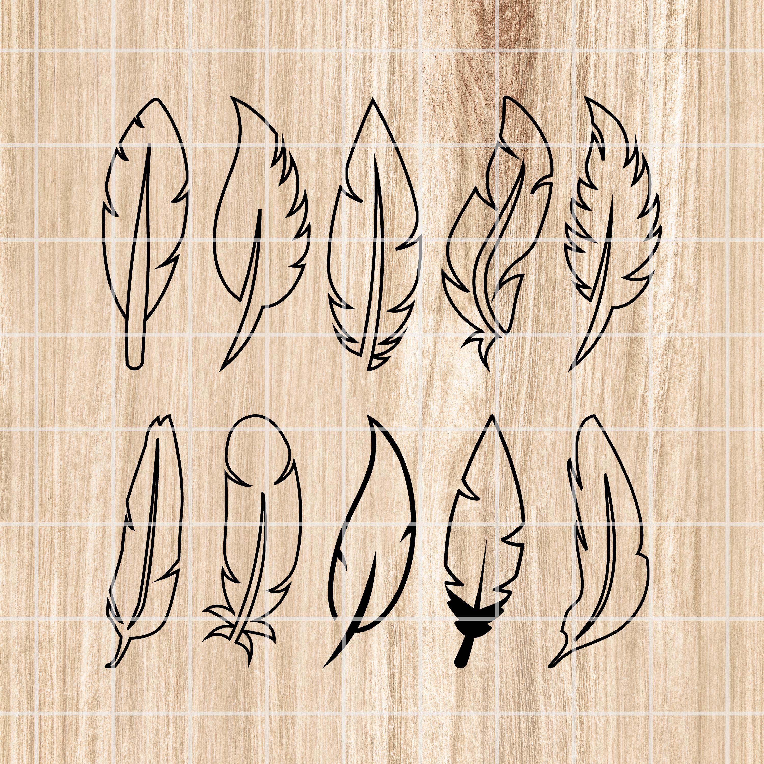 Feather SVG Feathers SVG Feather Clipart Feather Silhouette Files