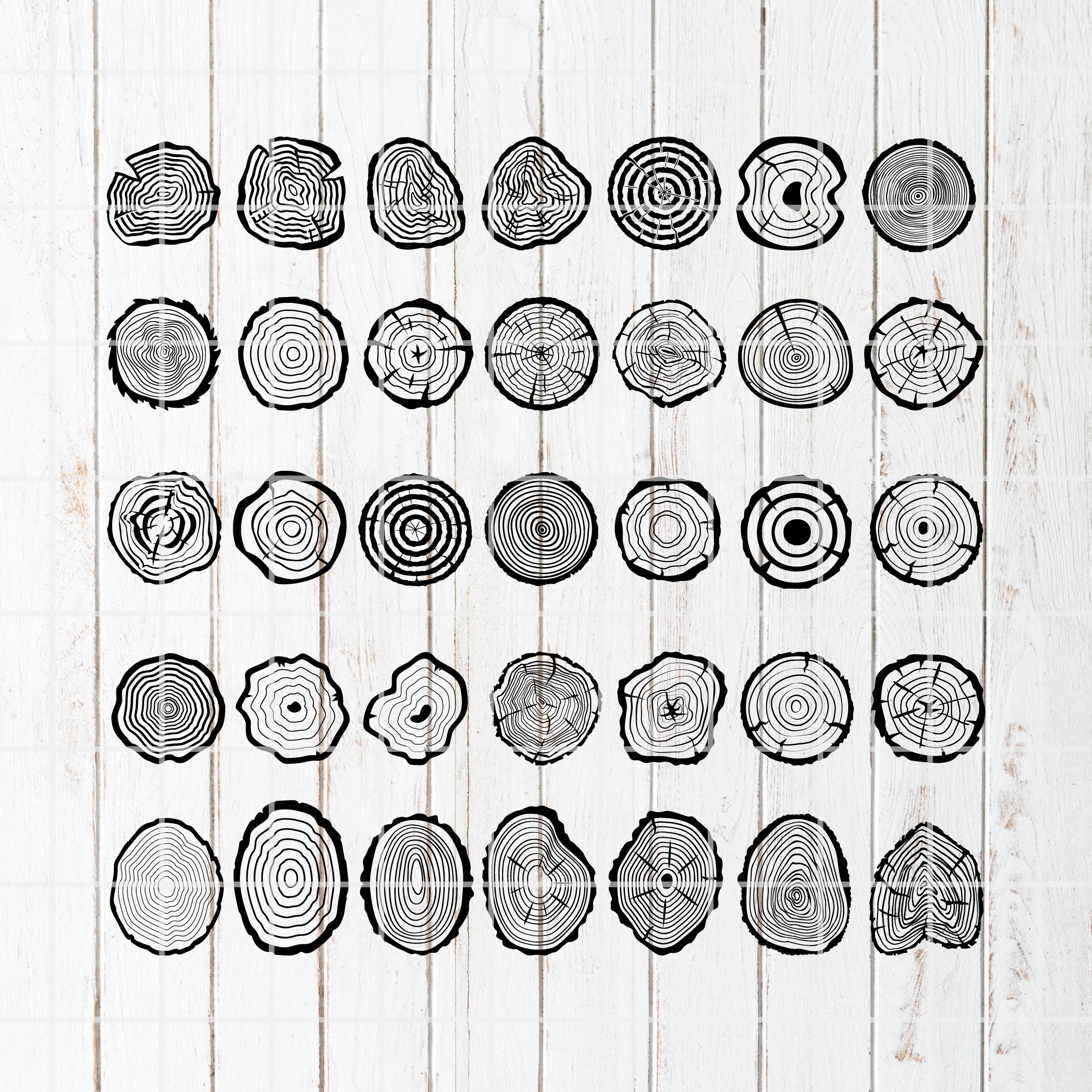 Wood Slice SVG Clipart Bundle (digital Download) - Etsy Canada