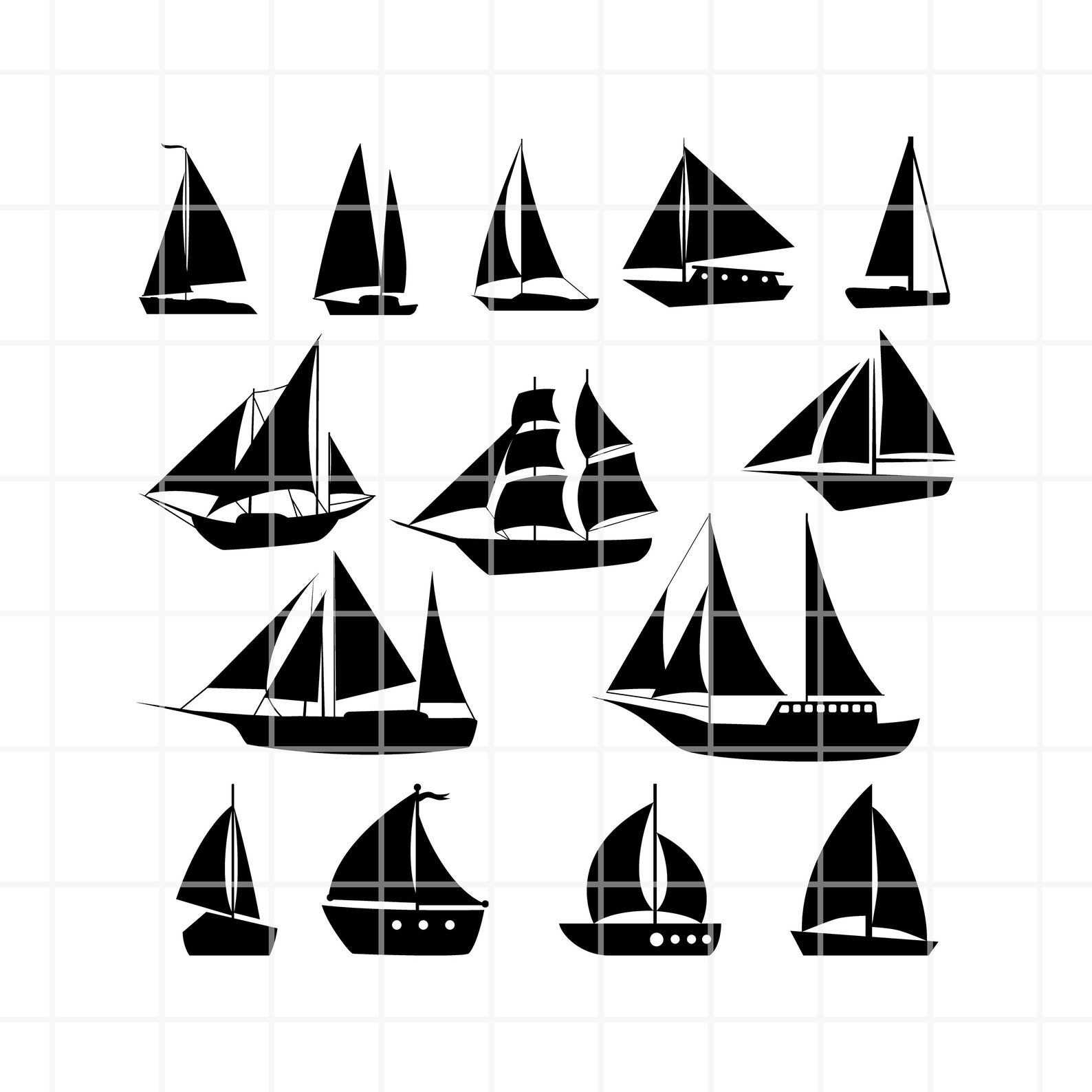 Sailboat SVG Bundle. Yacht Svg. Sailboat SVG. Yacht Clipart. Sailboat ...