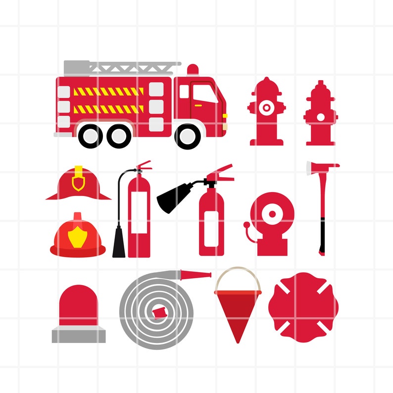Fire Truck SVG. Fire Engine Svg. Firefighter Png. Firefighter Clipart ...
