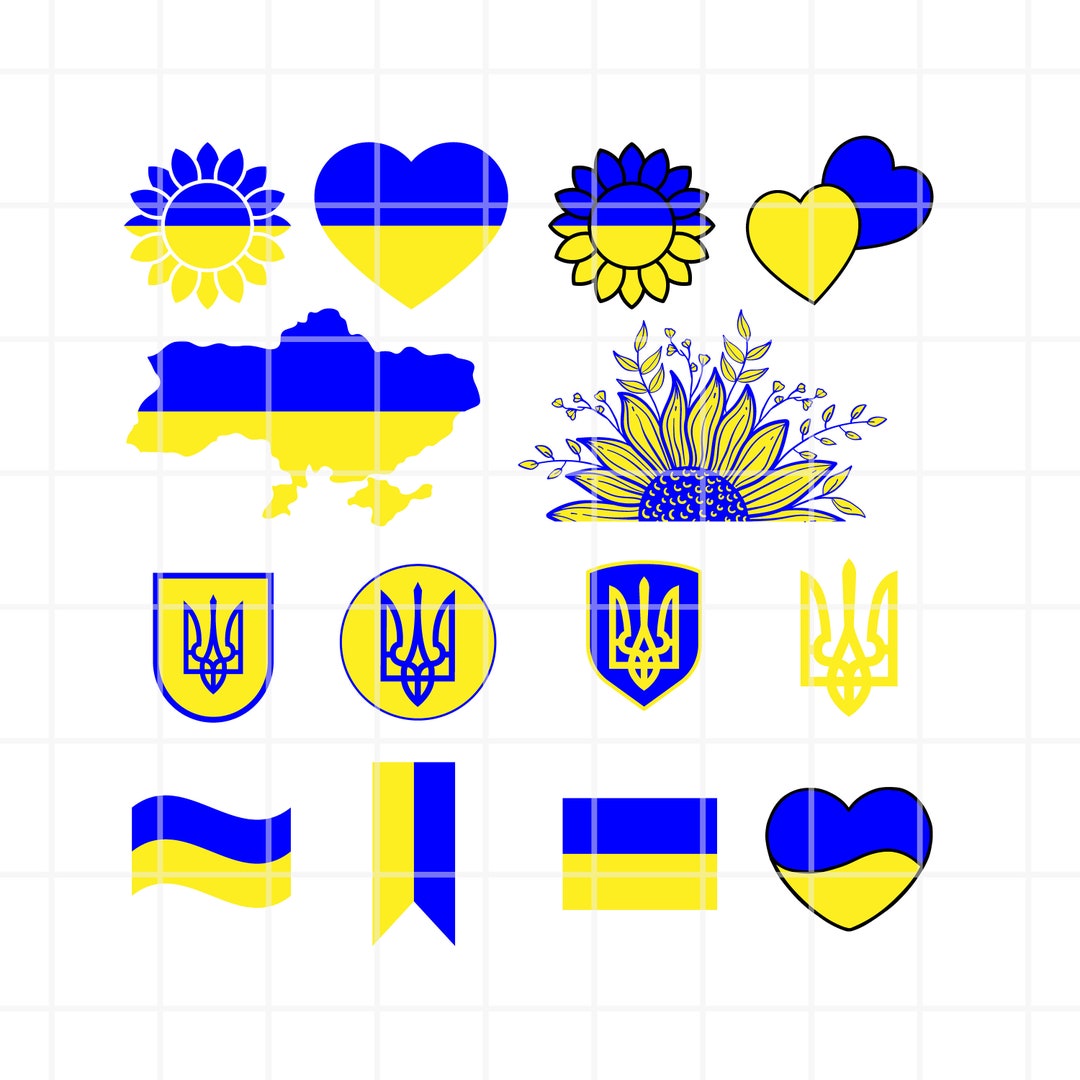 Ukraine Flag SVG, PNG, AI, Clipart Bundle. Coat of Arms, Sunflower ...