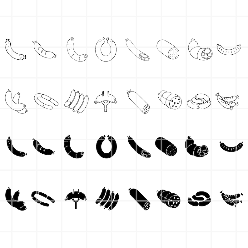 Sausages SVG. Sausages Png. Sausages Clipart. Sausages Cut File ...