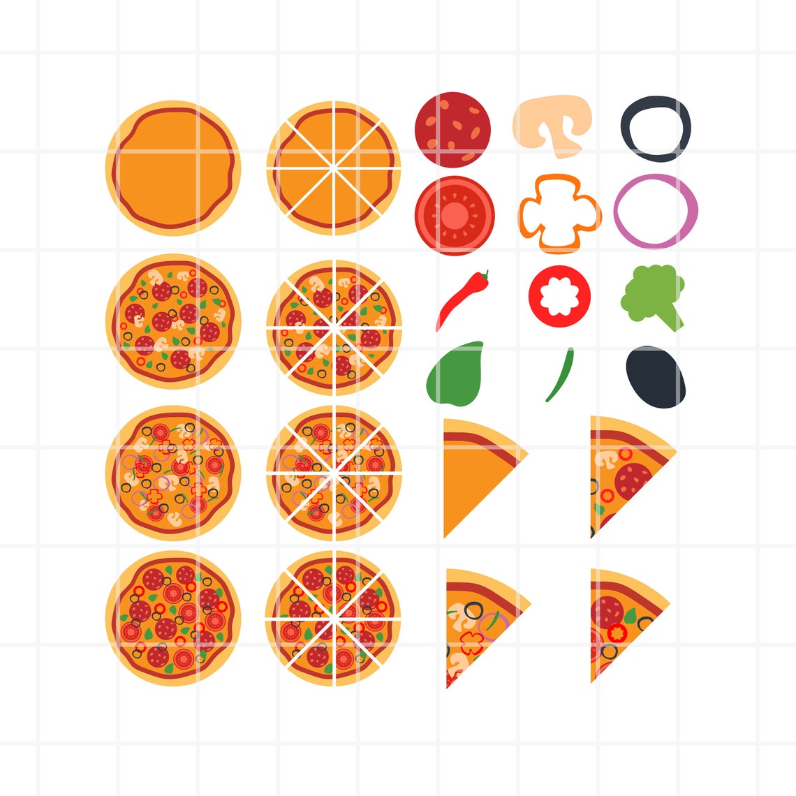 Pizza Clipart Bundle, SVG, PNG, JPG (digital Download) - Etsy UK