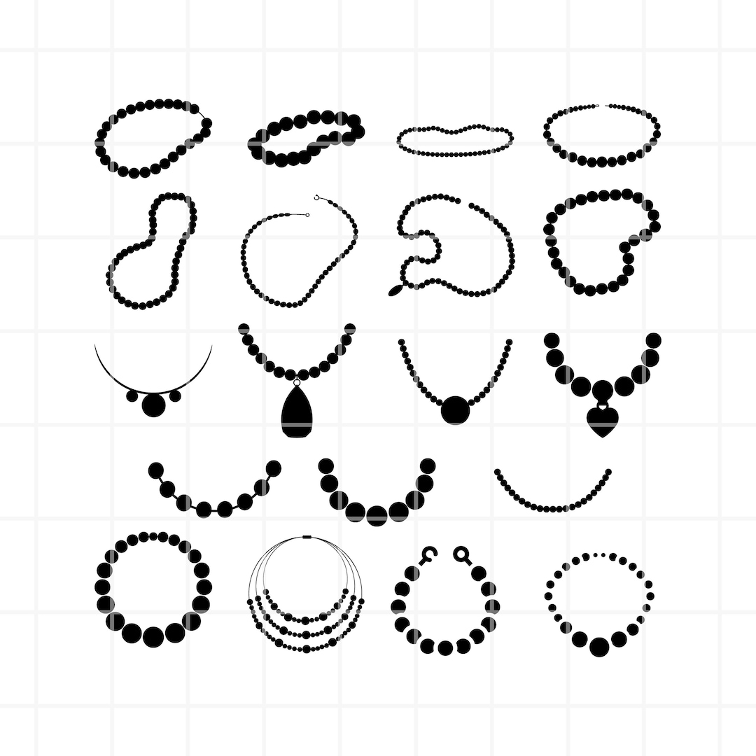 Black Pearl Necklace Silhouette