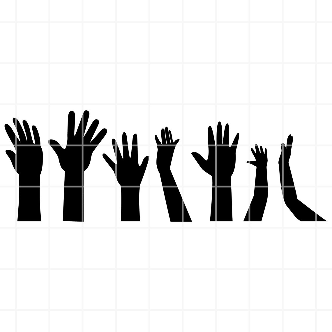 Raised Hands SVG. Hands up Svg. Hands up Png. Hands up Clipart. Hands ...