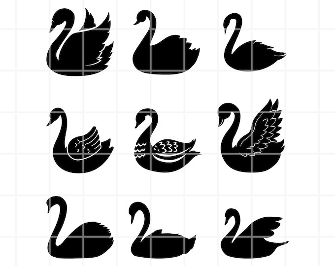 Swan SVG. Swan Clipart. Swan Cut File Collection. Swan Cutting - Etsy UK