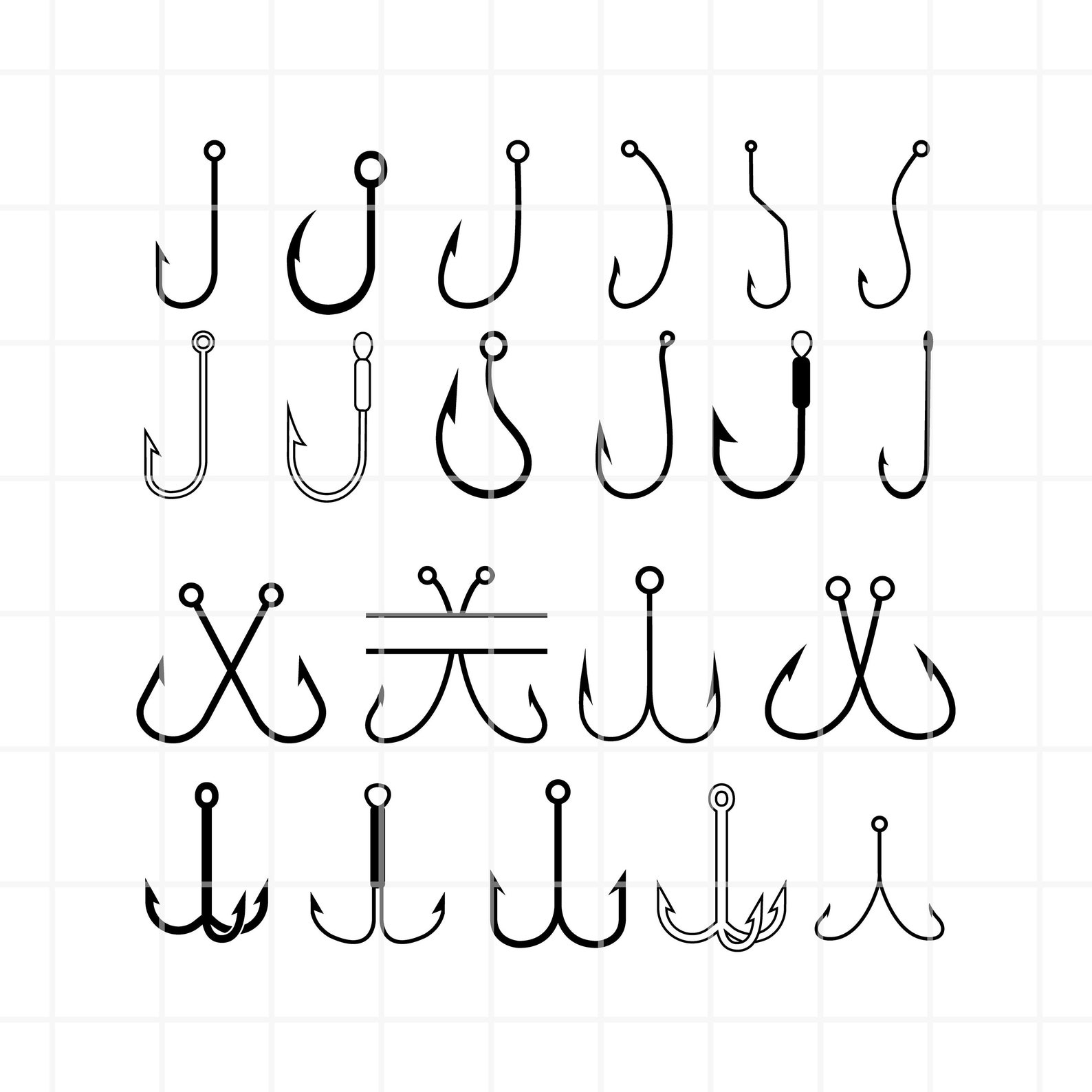 Fish Hook SVG. Fish Hook Png. Fish Hook Clipart. Fish Hook Cut File ...
