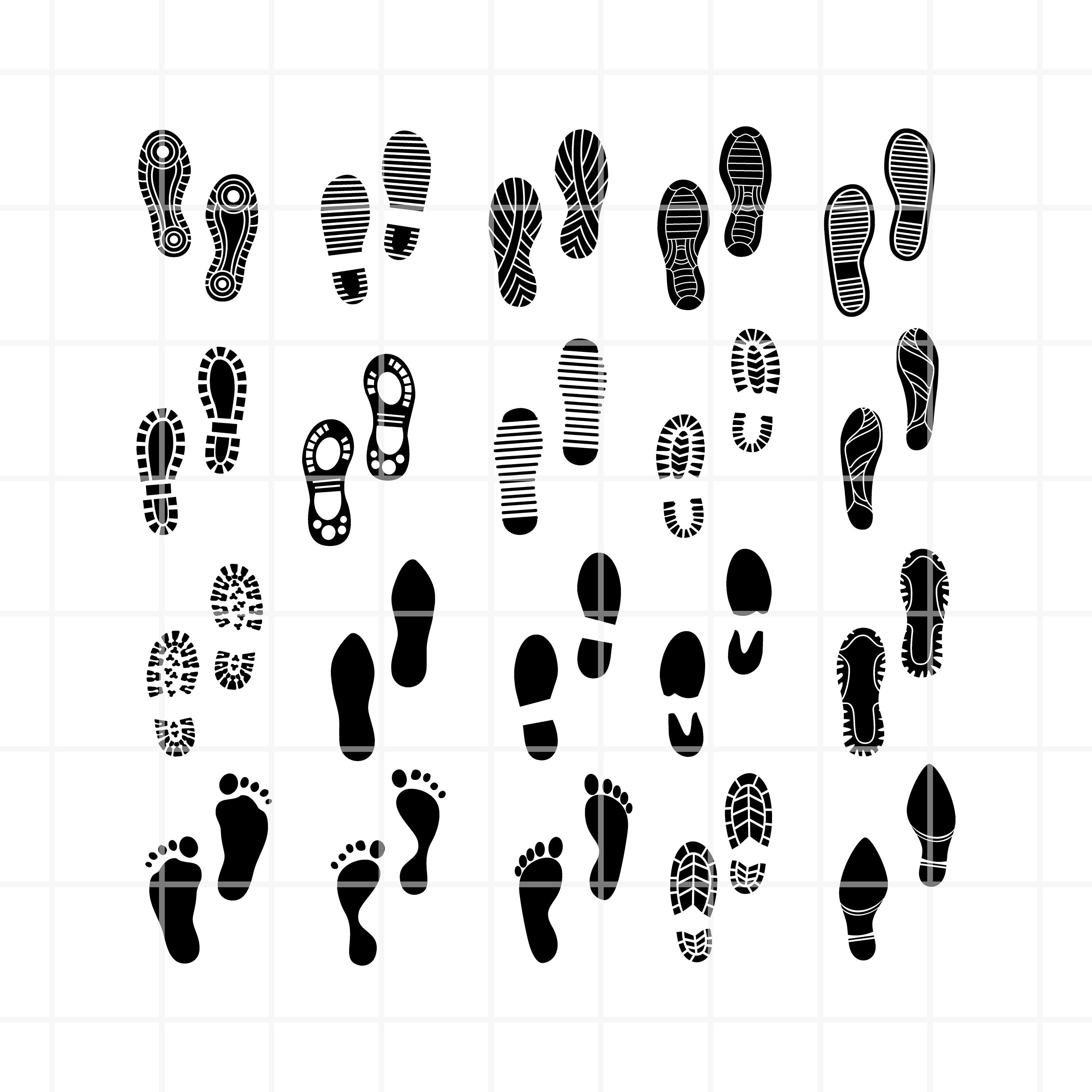 Shoe Footprint Svg. Shoe Footprint Clipart. Baby Footprints Svg. Baby ...