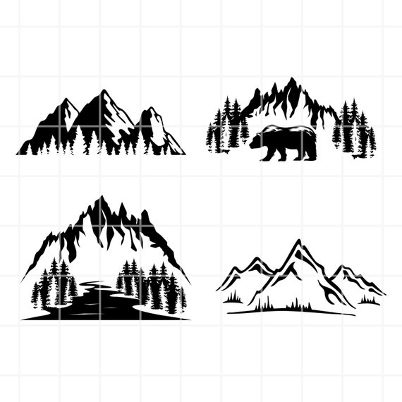 Mountain SVG. Mountain Cut Files. Mountain Clipart. Mountain | Etsy