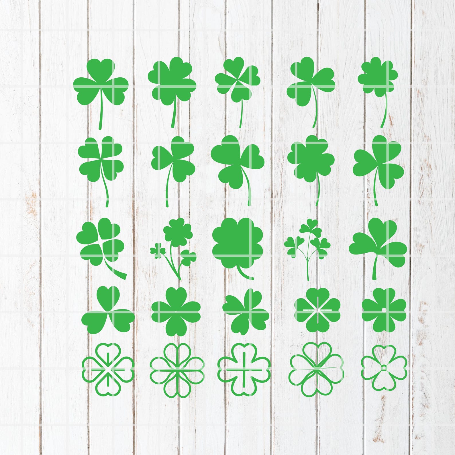 Clover SVG Bundle, Shamrock Cut Files (digital Download) - Etsy