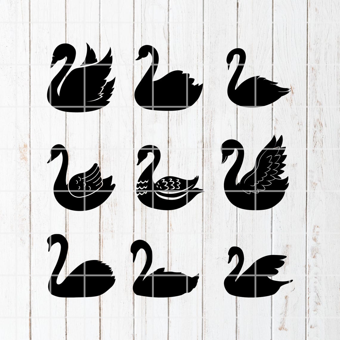Swan SVG. Swan Clipart. Swan Cut File Collection. Swan Cutting Set ...