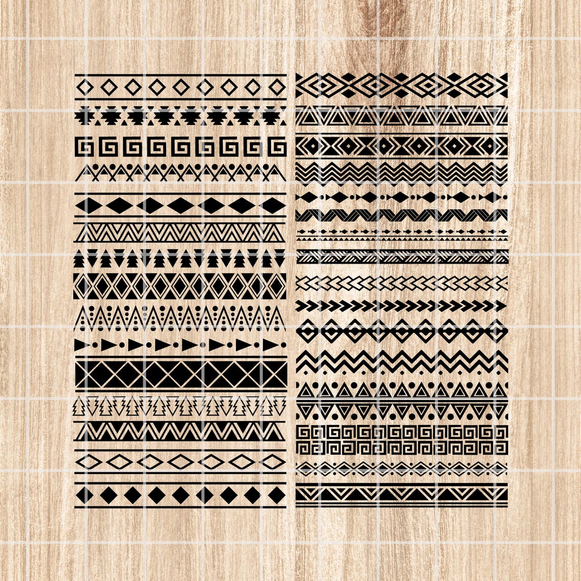 Aztec Border Clipart, Pattern SVG PNG Cut Files (digital Download) - Etsy