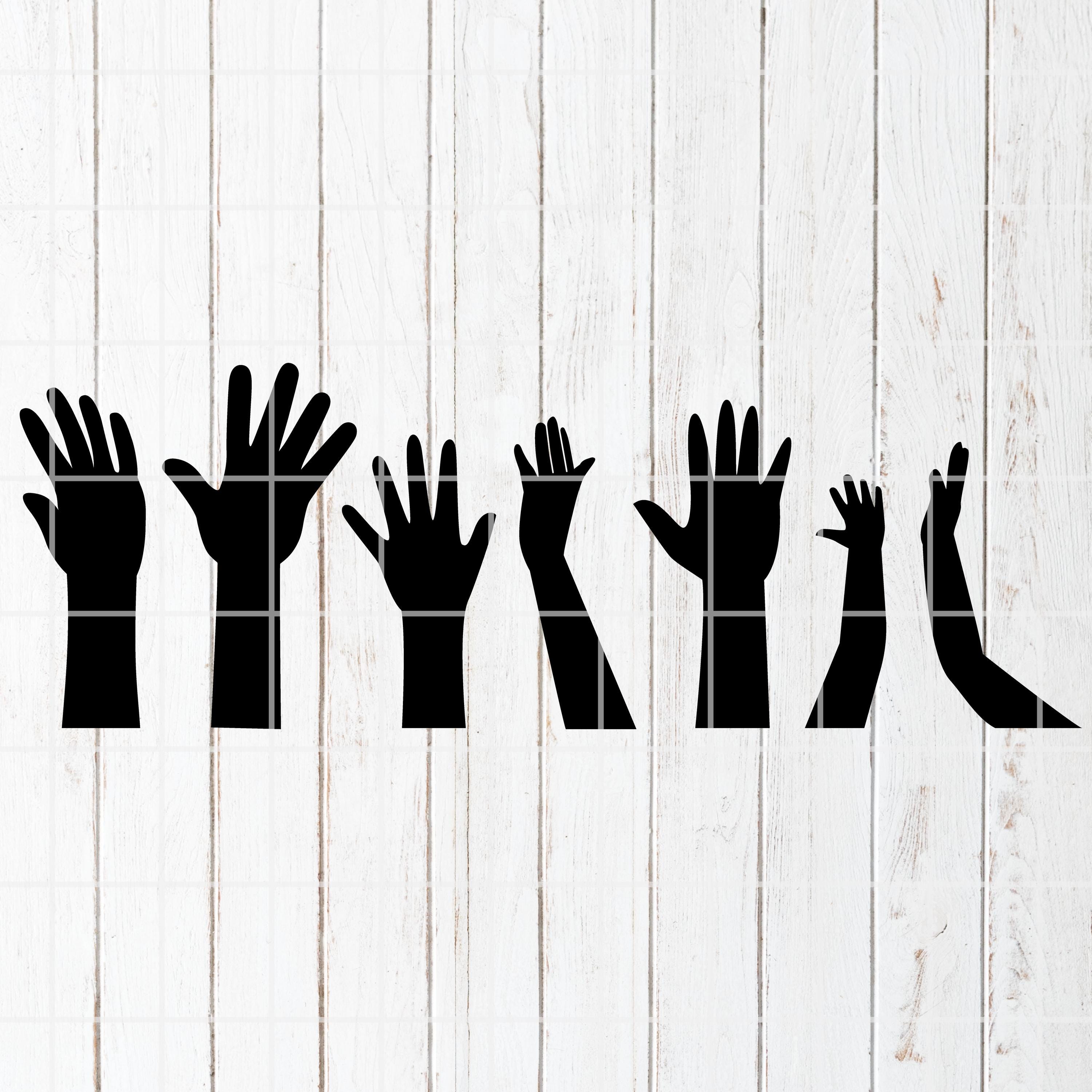 Raised Hands SVG, PNG, EPS Cut Files (digital Download) - Etsy