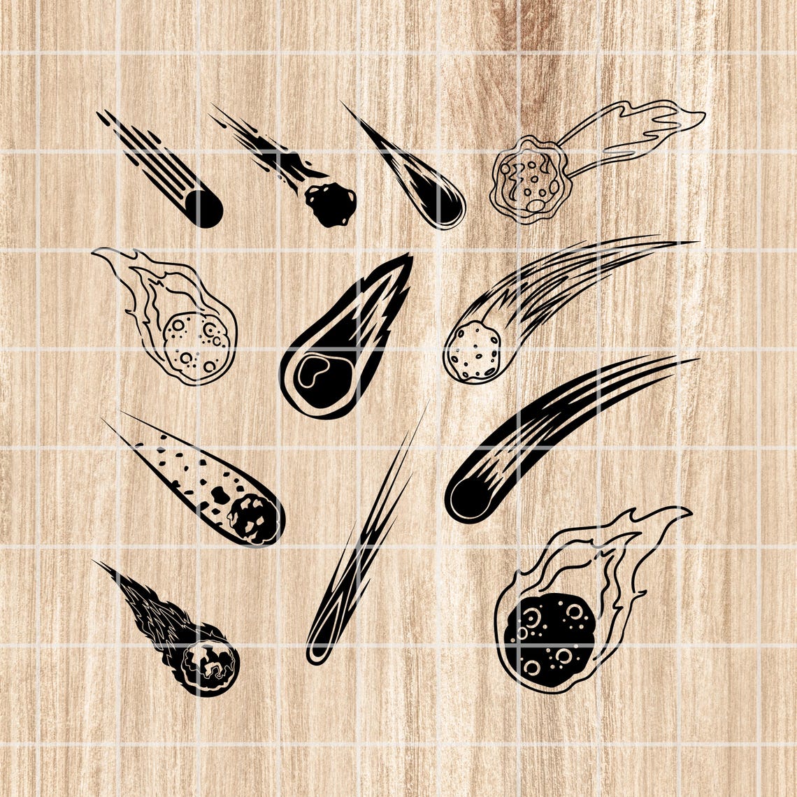 Comet & Meteor Clipart Set (SVG, PNG, JPG) - Etsy