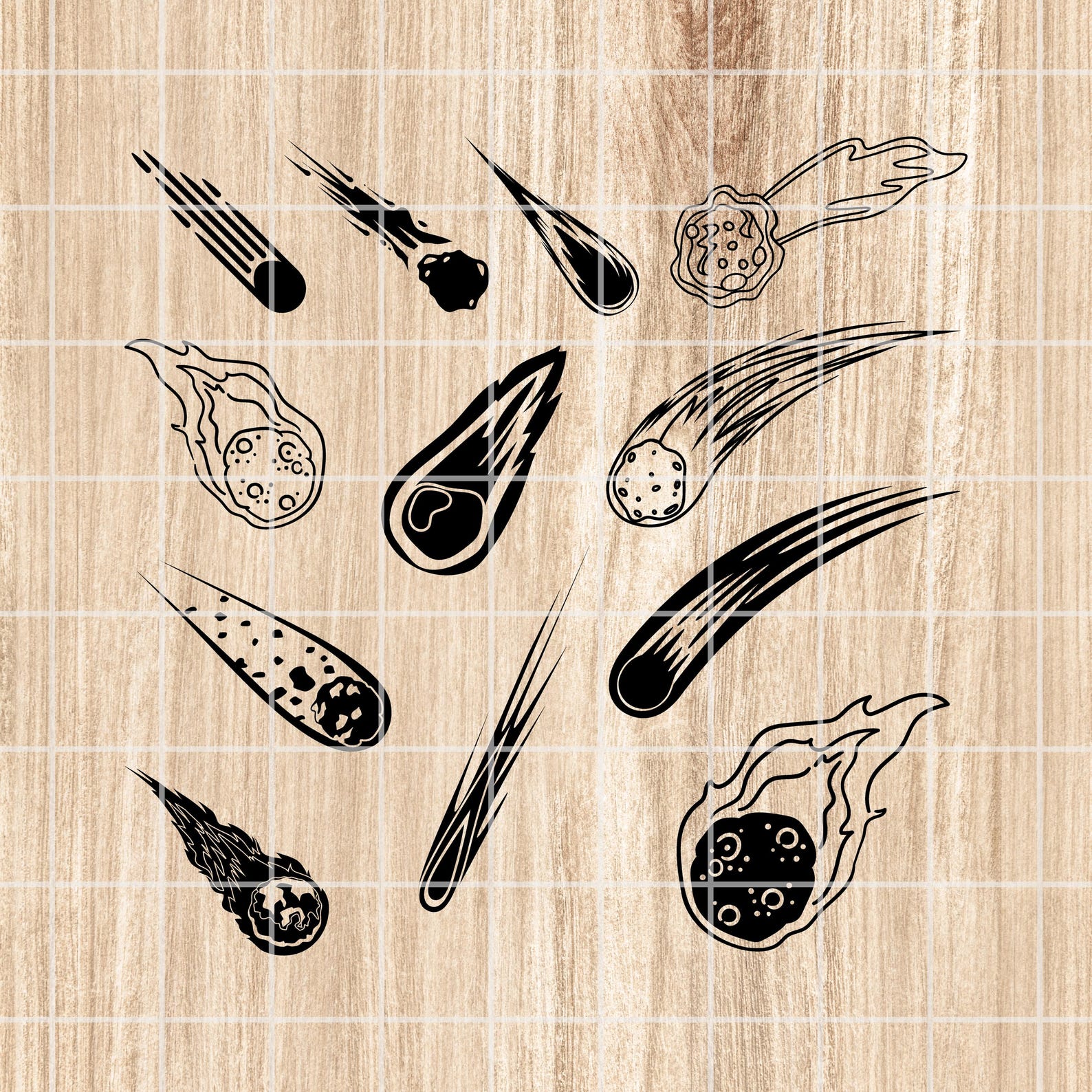 Comet & Meteor Clipart Set (SVG, PNG, JPG) - Etsy
