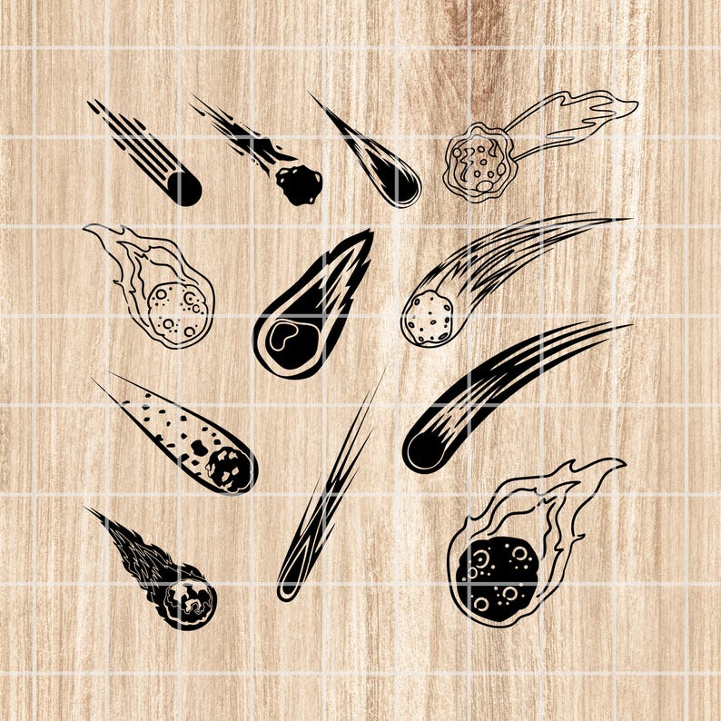 Comet & Meteor Clipart Set (SVG, PNG, JPG) - Etsy