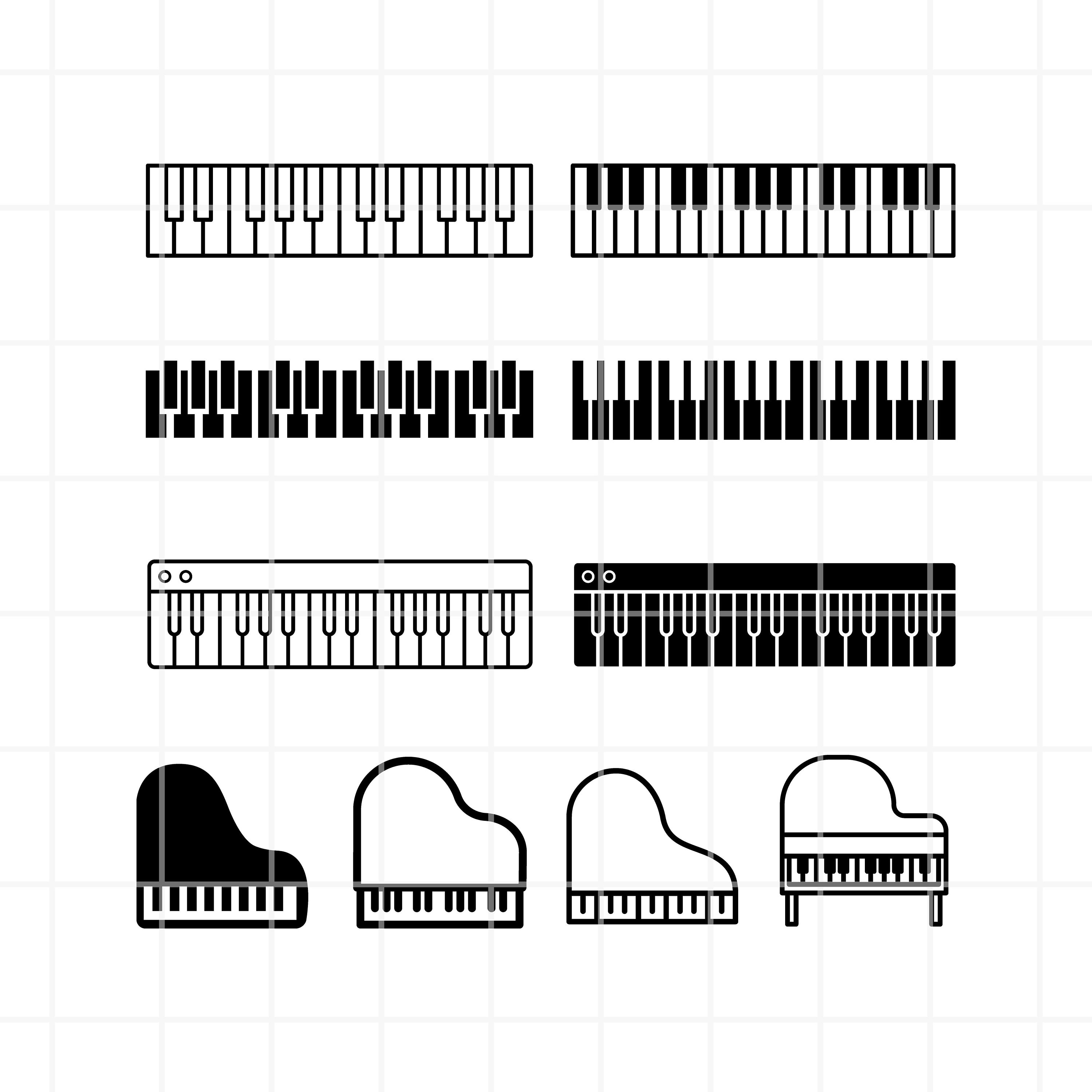 Piano SVG Clipart, Piano Keys Vector Graphics (digital Download) - Etsy