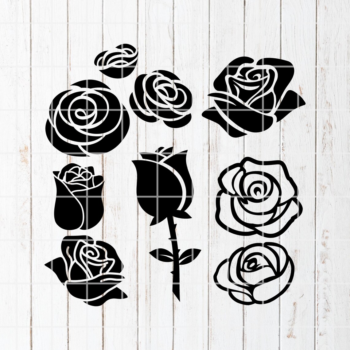 Rose SVG Bundle, Floral Cut Files (digital Download) - Etsy