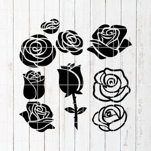 Rose SVG Bundle, Floral Cut Files (digital Download) - Etsy