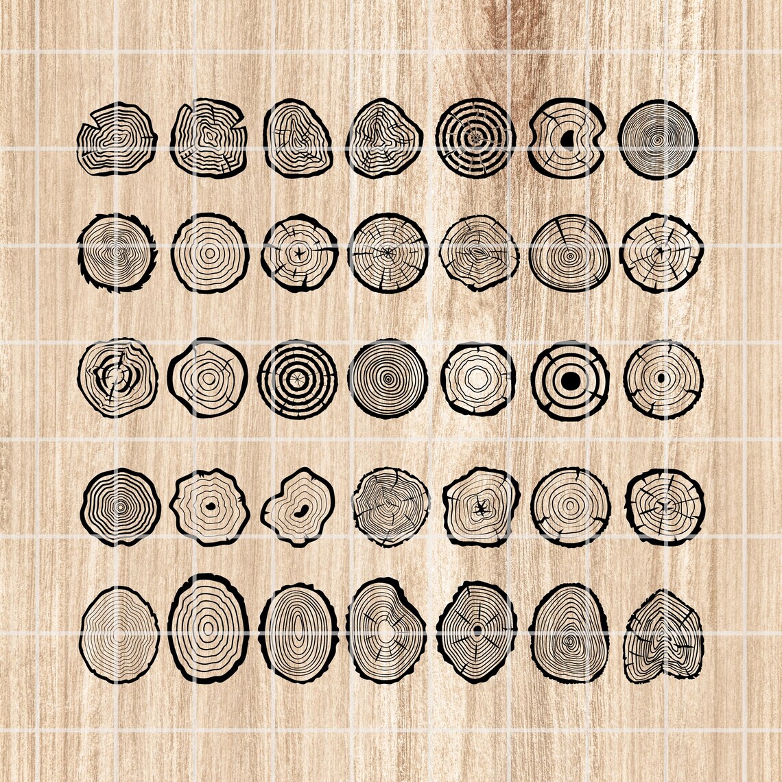 Wood Slice SVG Clipart Bundle (digital Download) - Etsy Canada