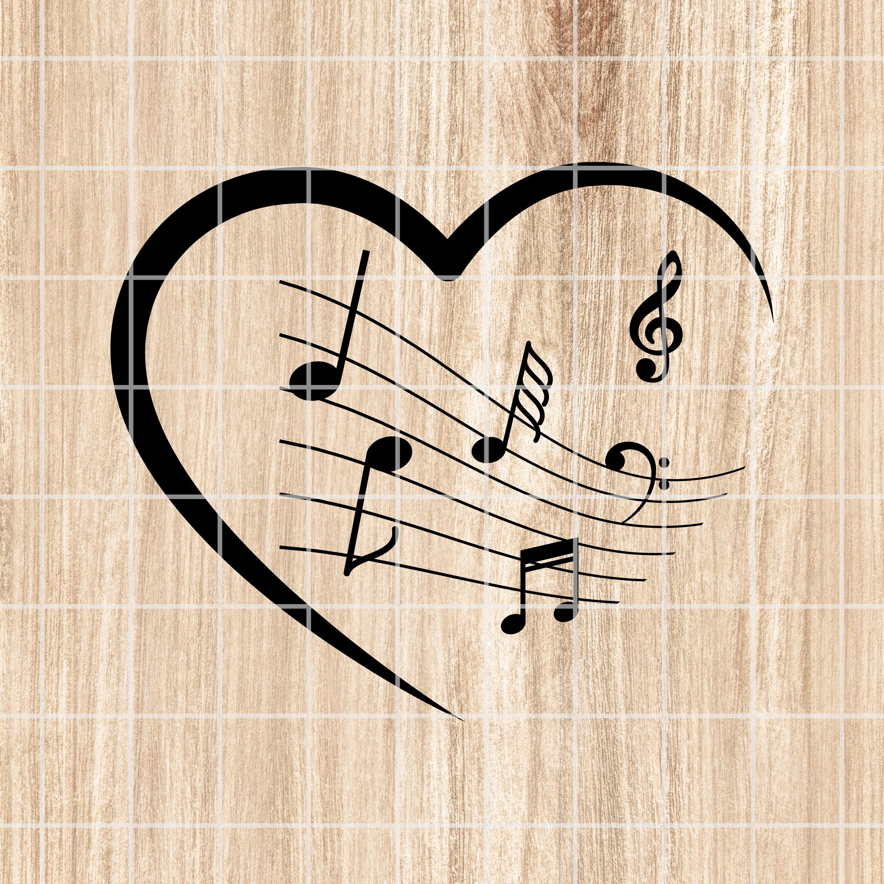 Music Note Heart SVG, Love Clipart (digital Download) - Etsy