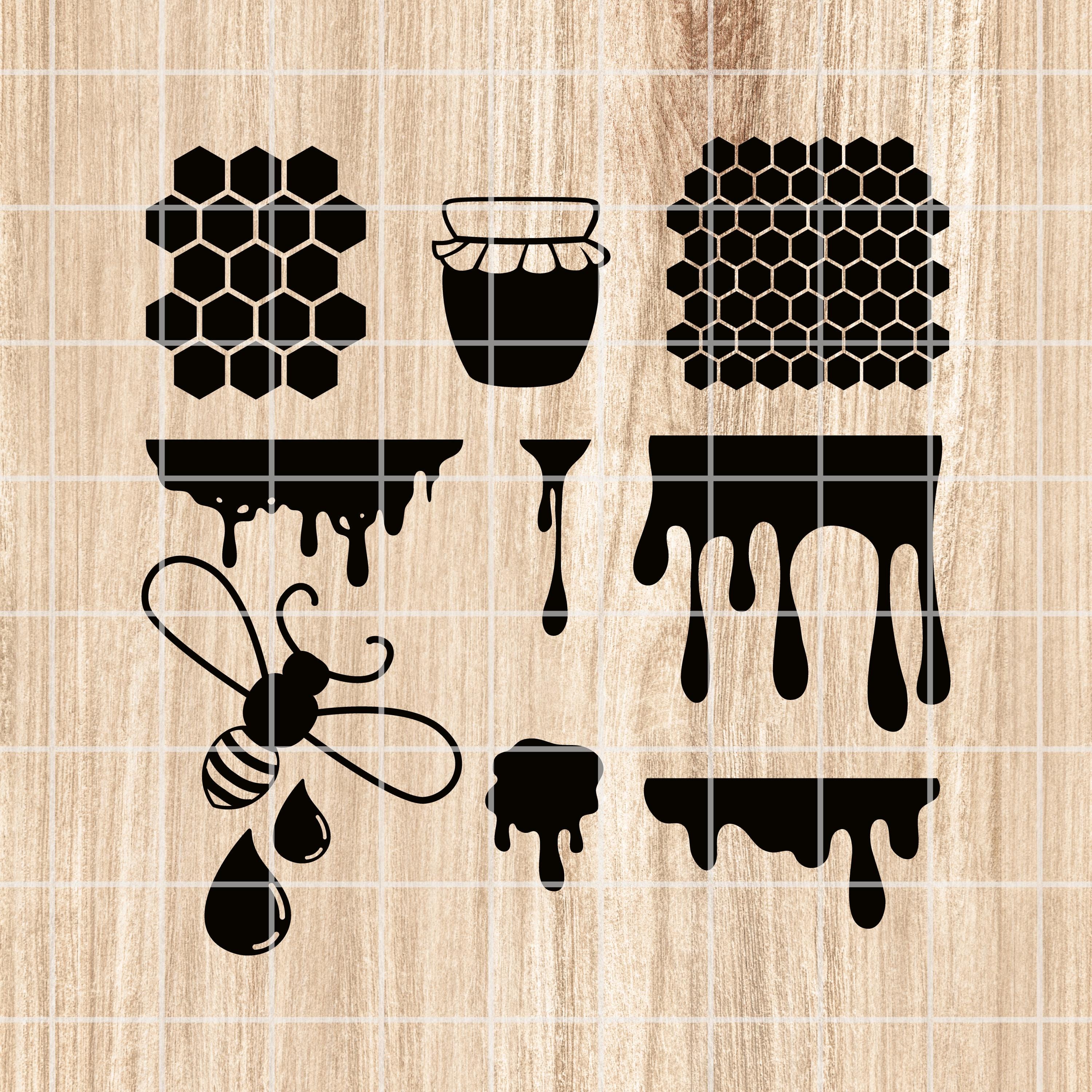 Honey Bee SVG: Honeycomb & Drips Clipart (digital Download) - Etsy