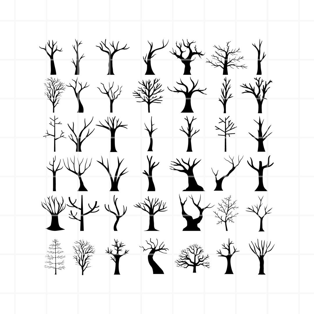 Bare Tree SVG Bundle: Tree Silhouette Clipart (digital Download) - Etsy