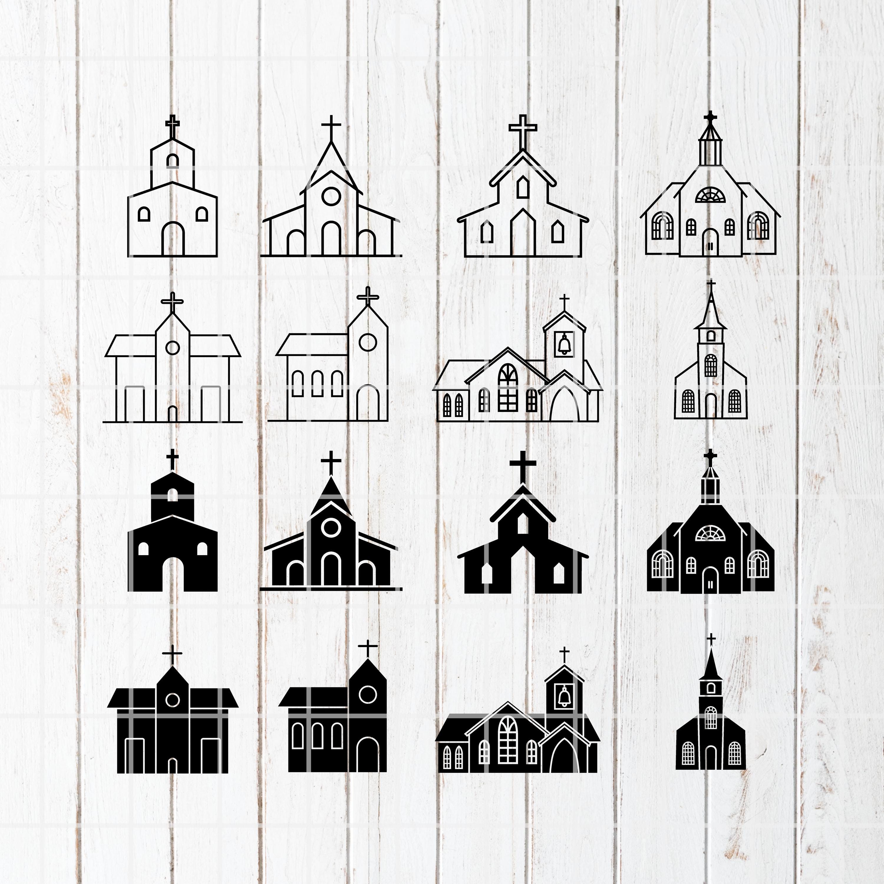 Church SVG. Church Png. Church Cut File. Church Cilpart. Church Cutting ...