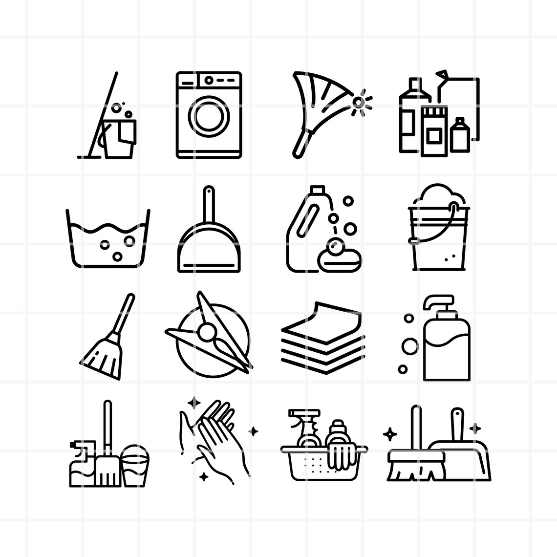 Cleaning Icon SVG Bundle, Commercial Use (digital Download) - Etsy
