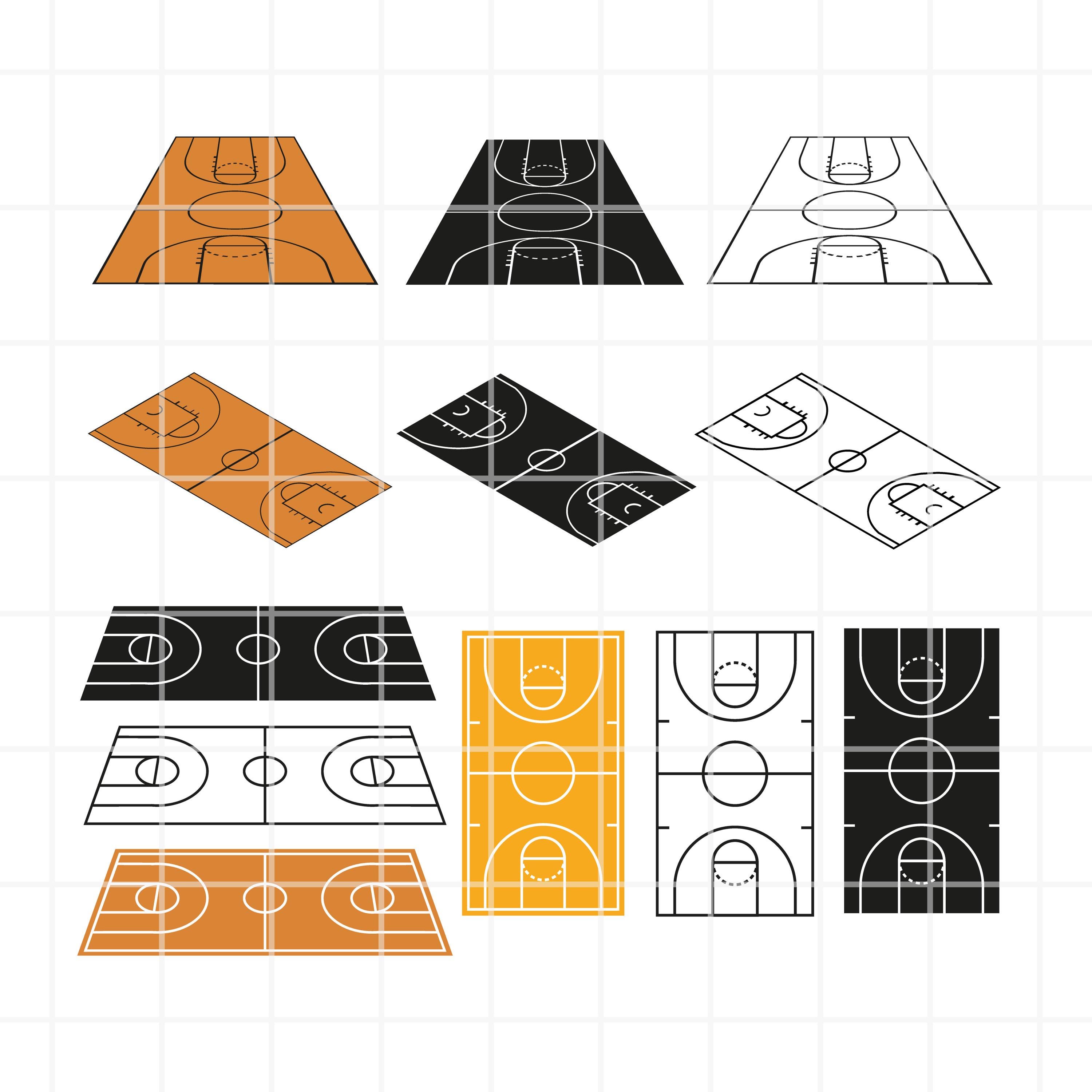 Basketball Court SVG. Basketball Court Png. Basketball Court Cut File ...
