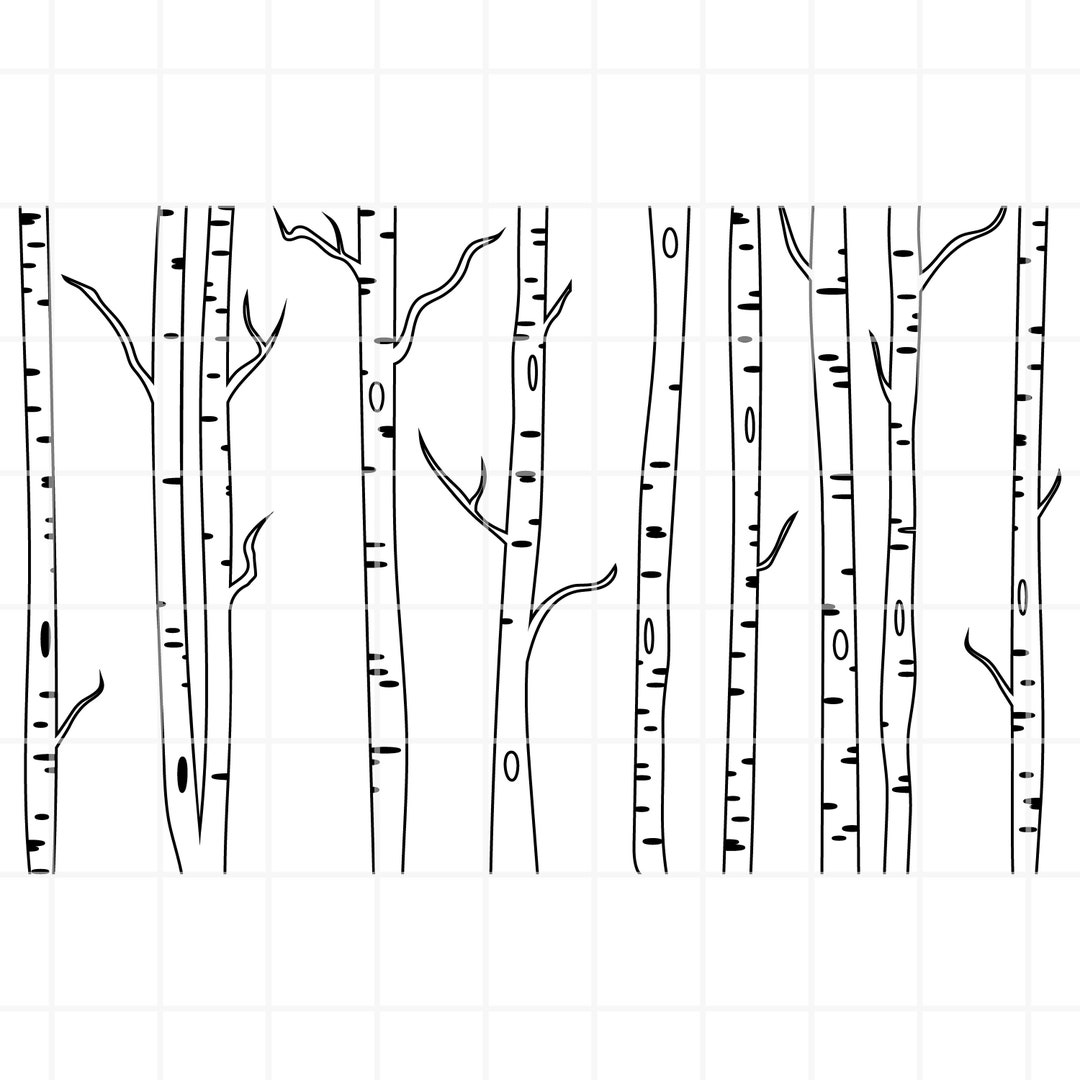 Birch Tree Forest SVG. Birch Tree Forest Png. Birch Tree Forest Cut ...