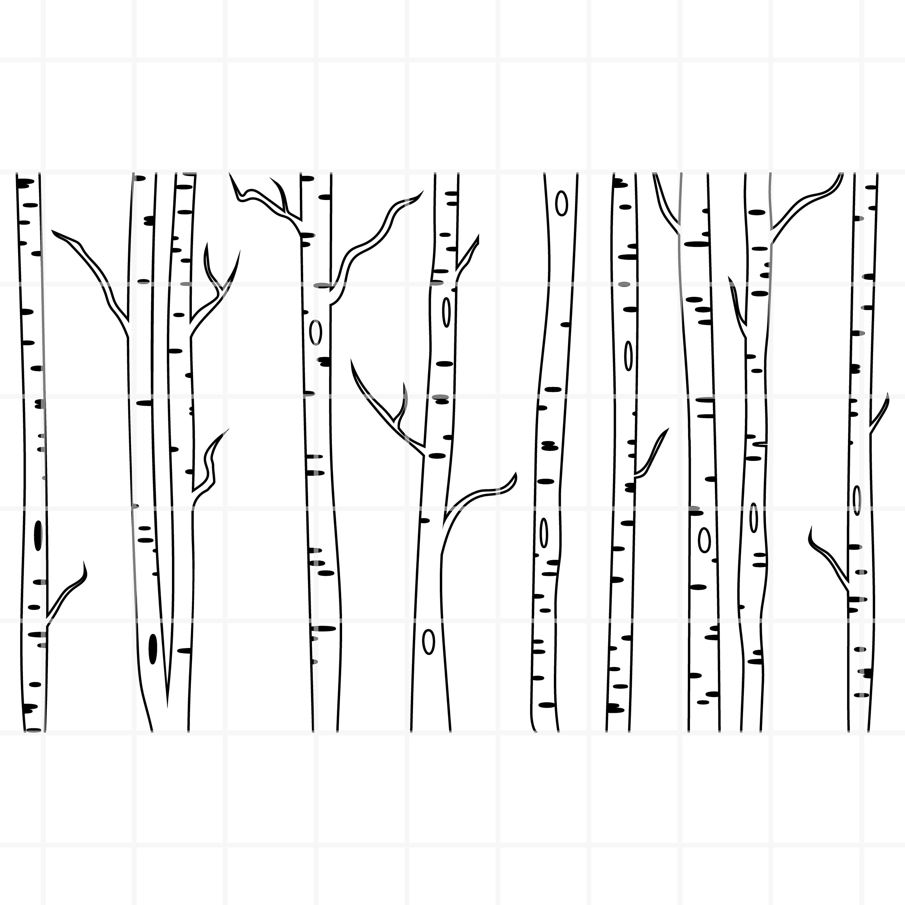Birch Tree Forest SVG. Birch Tree Forest Png. Birch Tree Forest Cut ...
