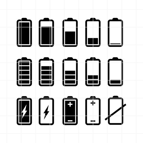Battery SVG Bundle. Battery SVG Files for Silhouette and | Etsy UK