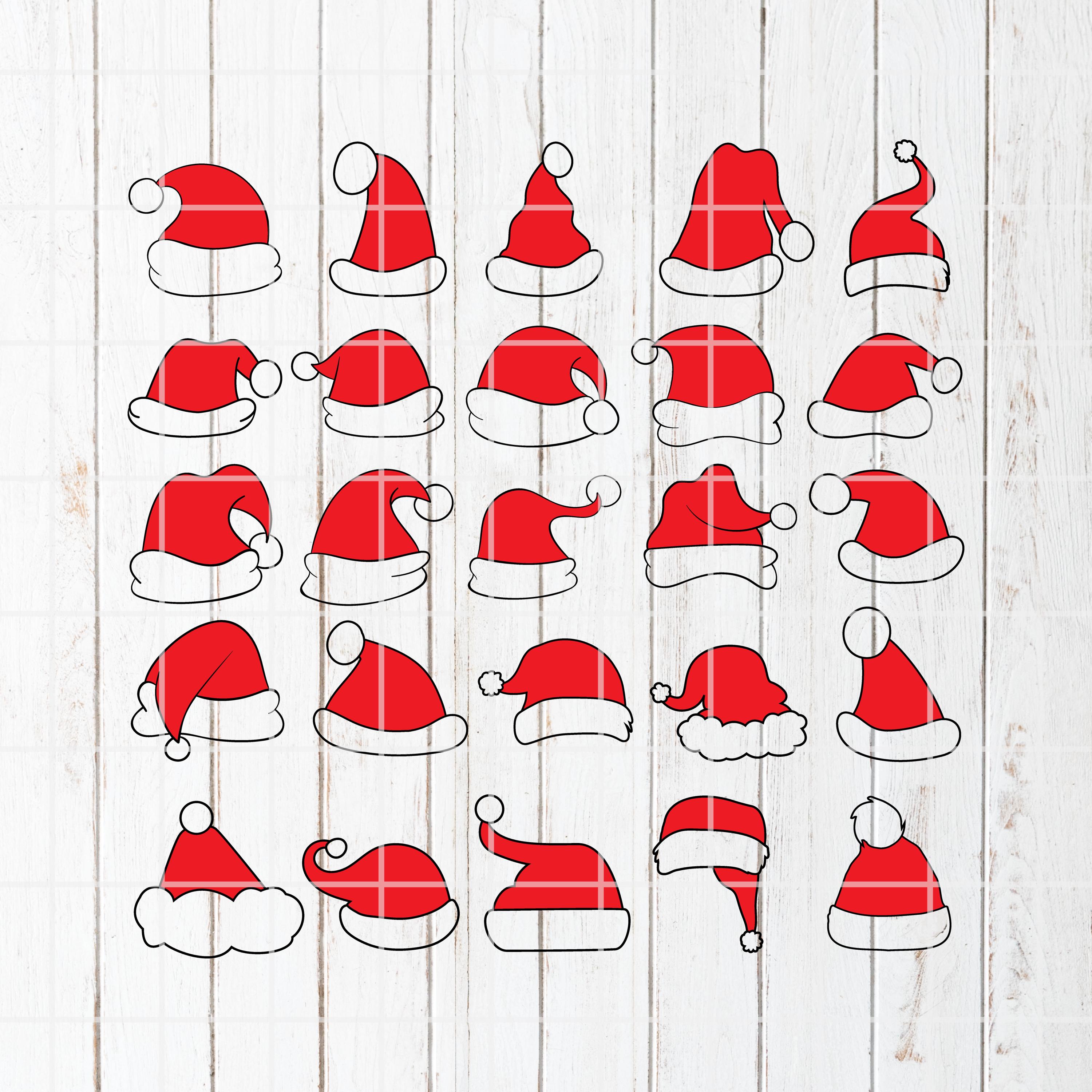 Santa Hat Clipart SVG, PNG, JPG (digital Download) - Etsy