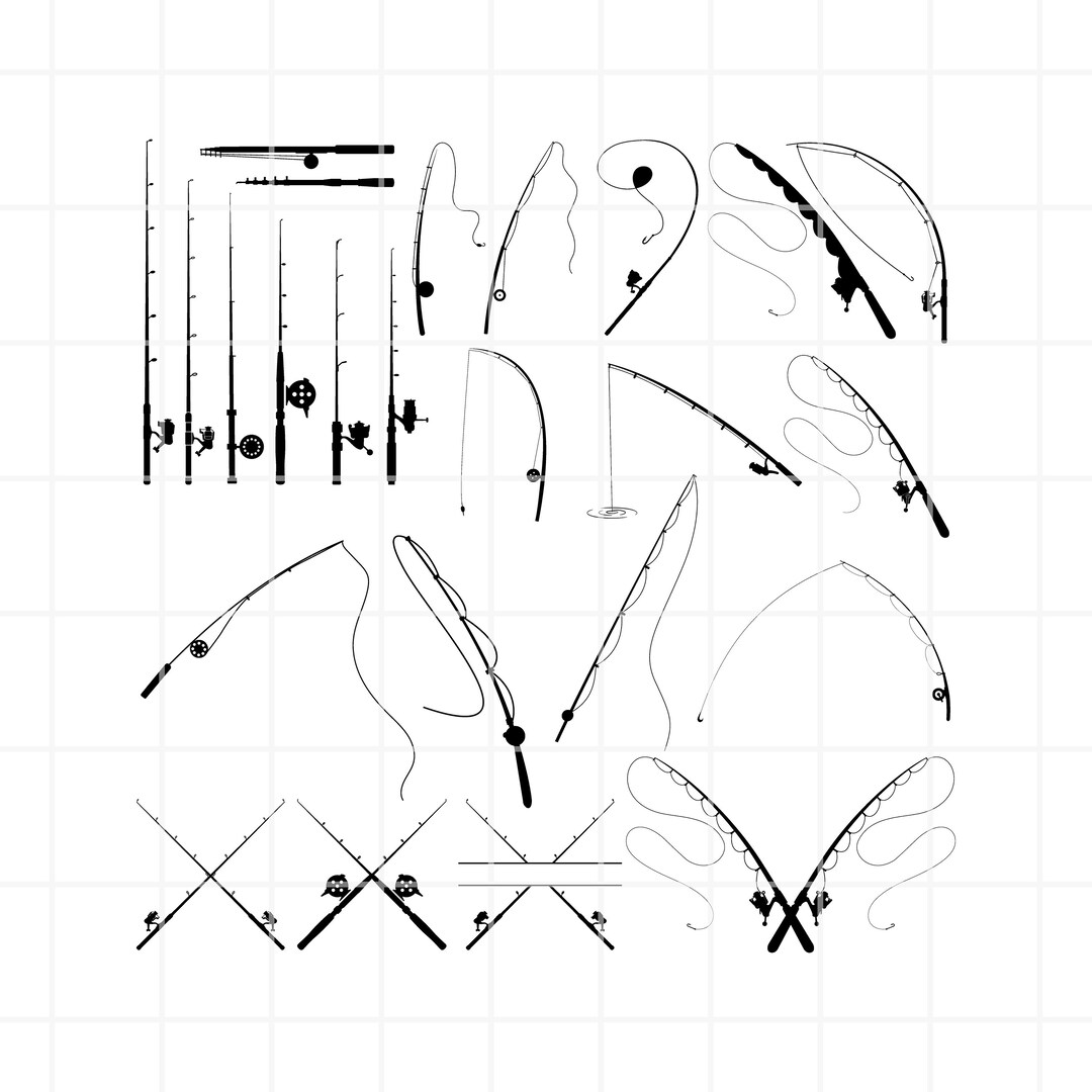 Fishing Rod SVG. Fishing Rod Png. Fishing Rod Clipart. Fishing Rod Cut ...
