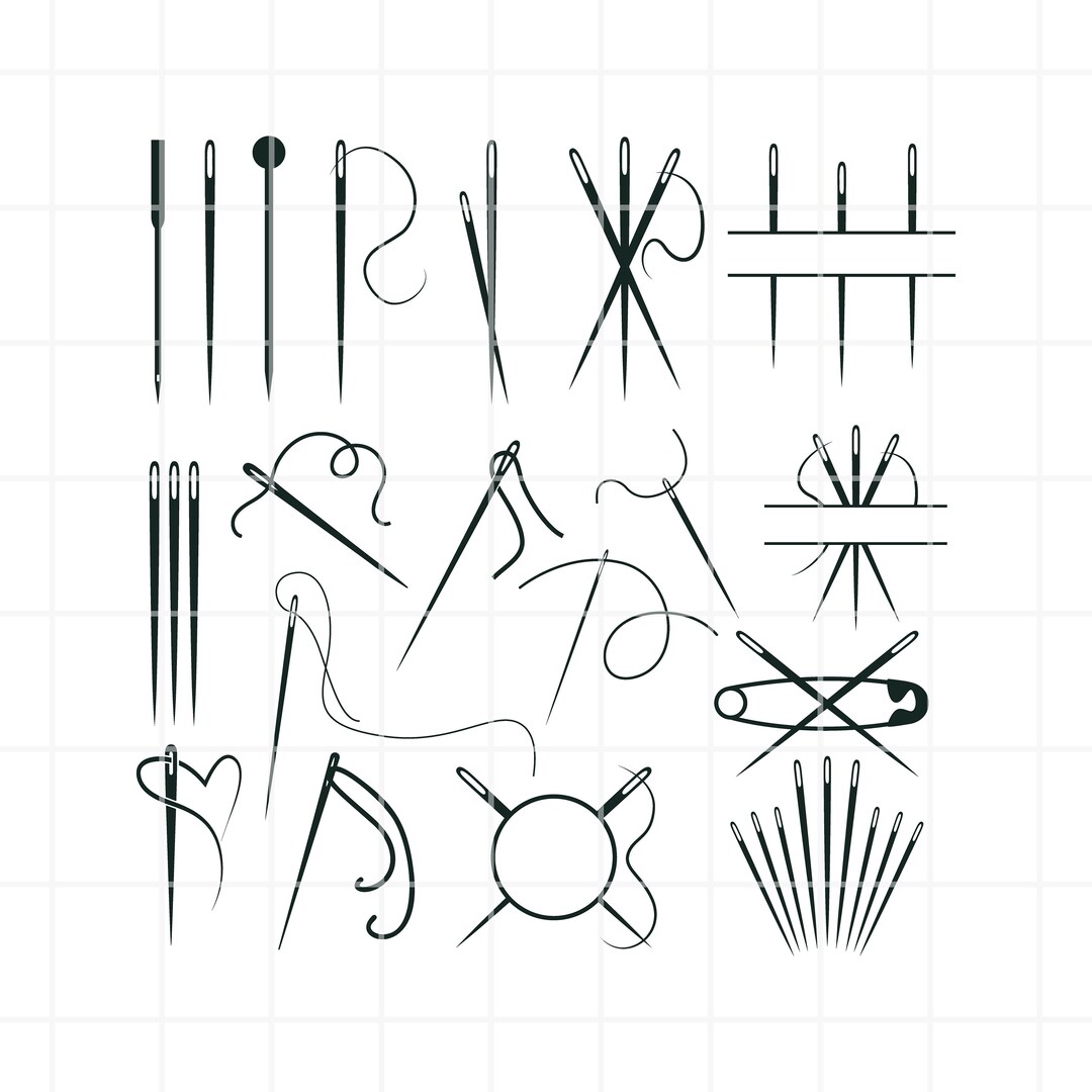 Ensemble de cliparts SVG à l'aiguille, graphiques vectoriels de ...