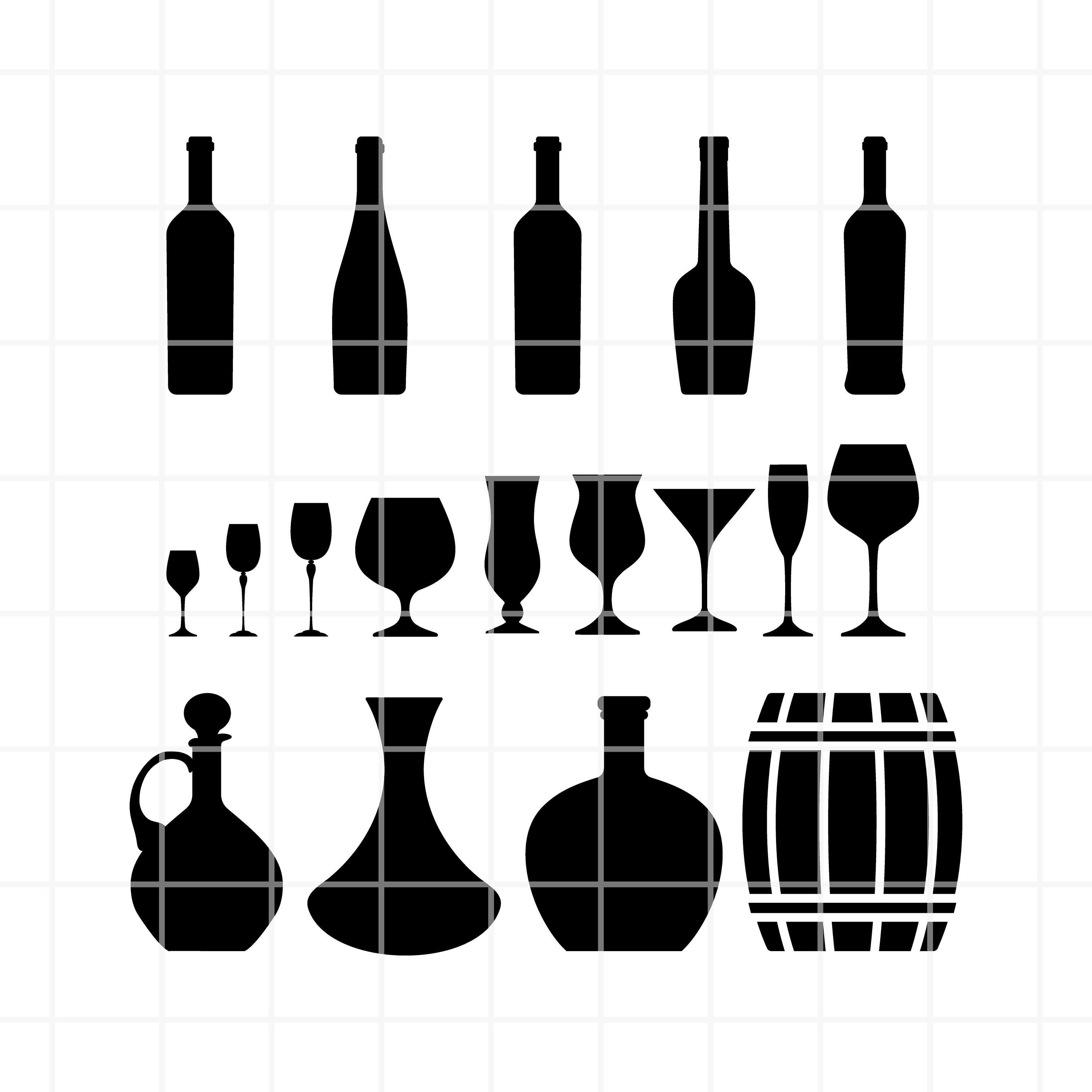 Wine Glass SVG. Whole Image & Layered Files. Digital Download | Etsy