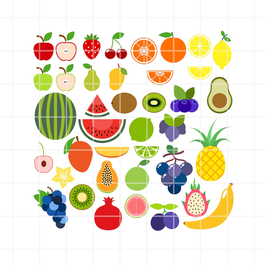 Fruit SVG. Fruit Png. Fruit Cut File. Fruit Clipart. Fruit Cutting Set ...