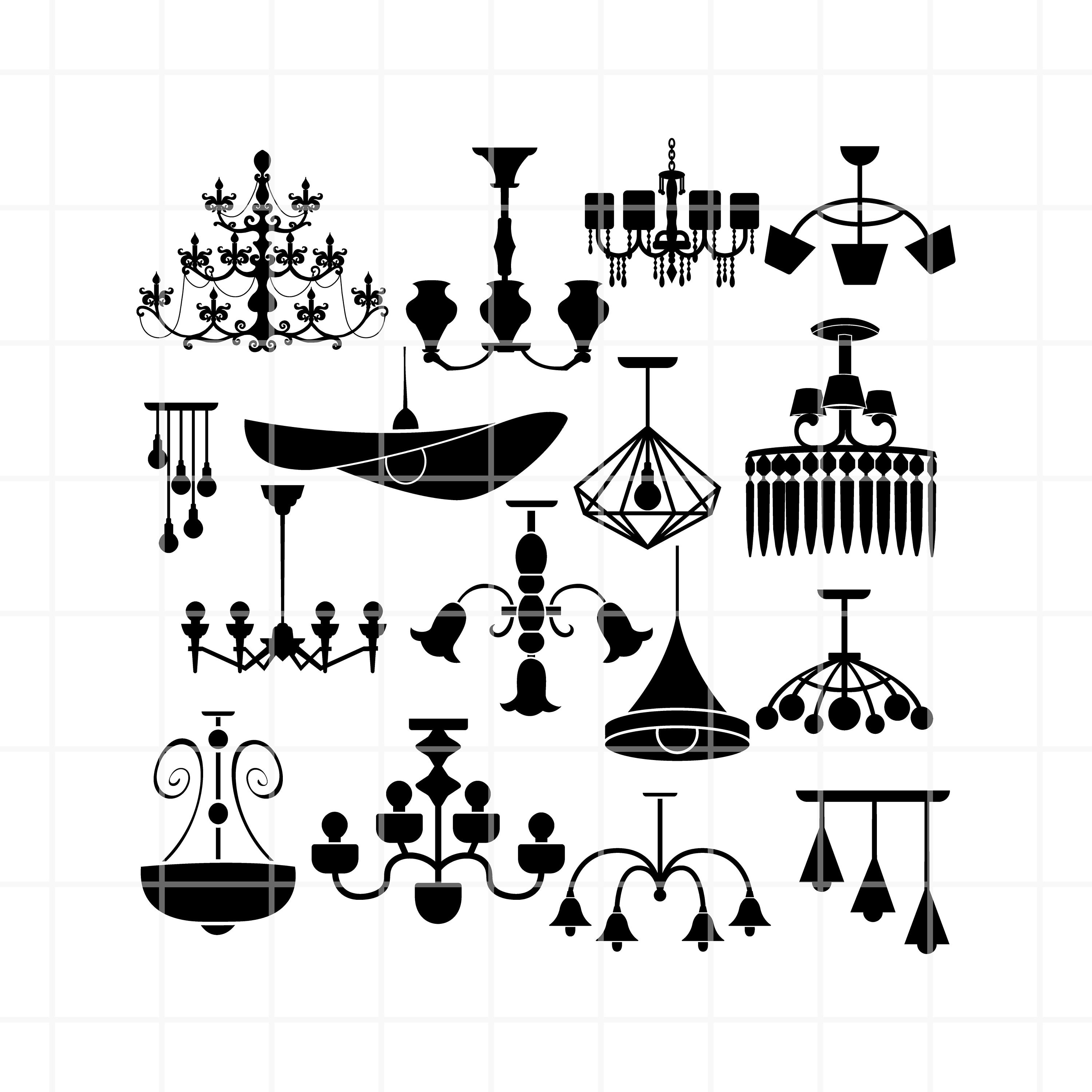 Chandelier SVG. Chandelier Png. Chandelier Clipart. Chandelier Cut File ...