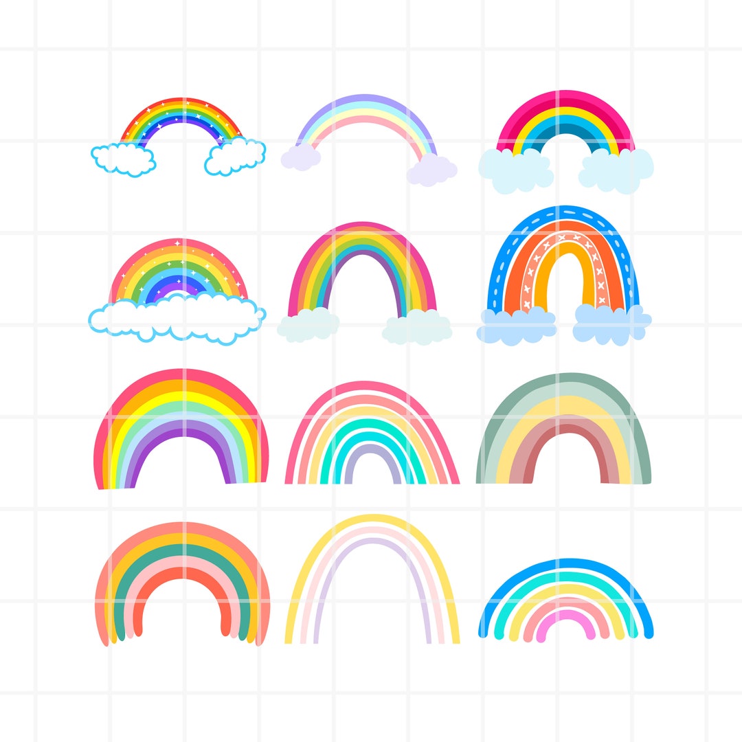 Rainbow Svg. Rainbow Cut File. Rainbow Clipart. Rainbow Cutting Set ...
