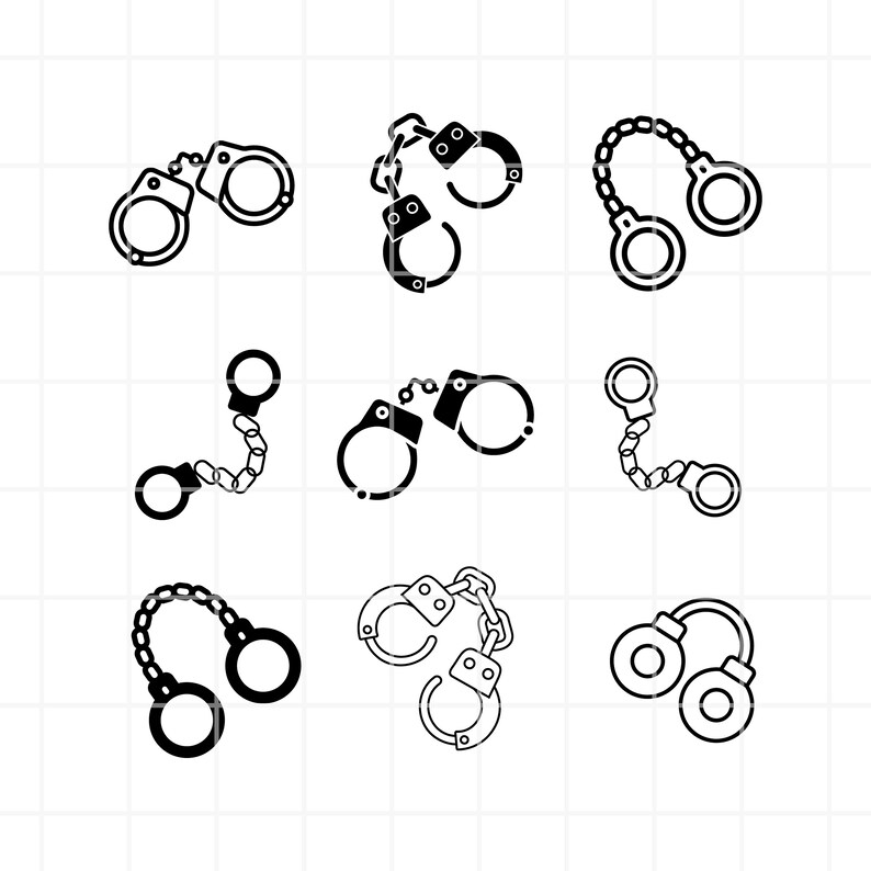 Handcuffs Vector Clipart, SVG PNG JPG Cut Files (digital Download) - Etsy