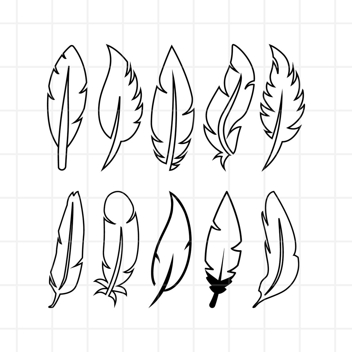 Feather Svg Feathers Svg Feather Clipart Feather Silhouette Files Svg Feathers Commercial