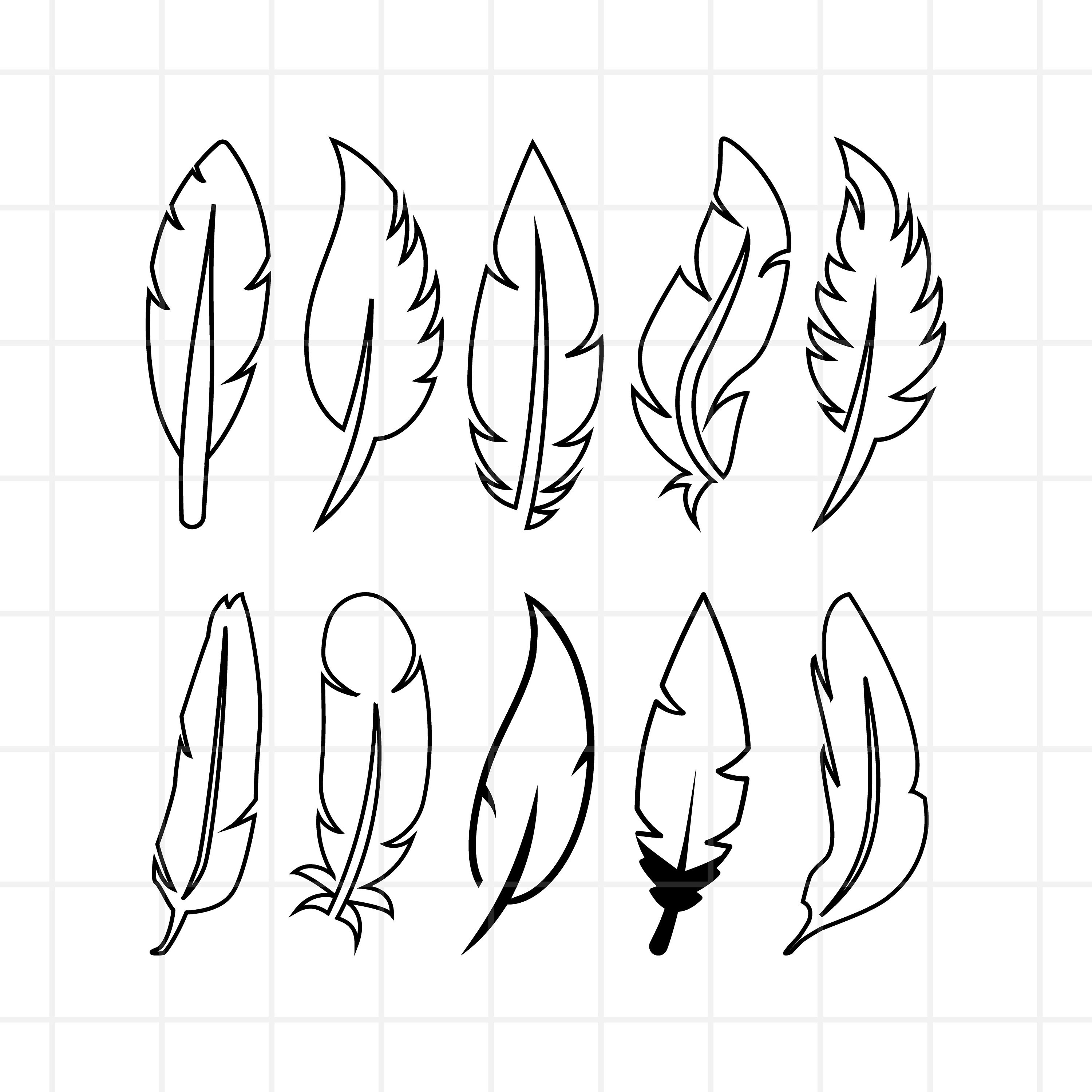 Feather SVG Feathers SVG Feather Clipart Feather Silhouette Files