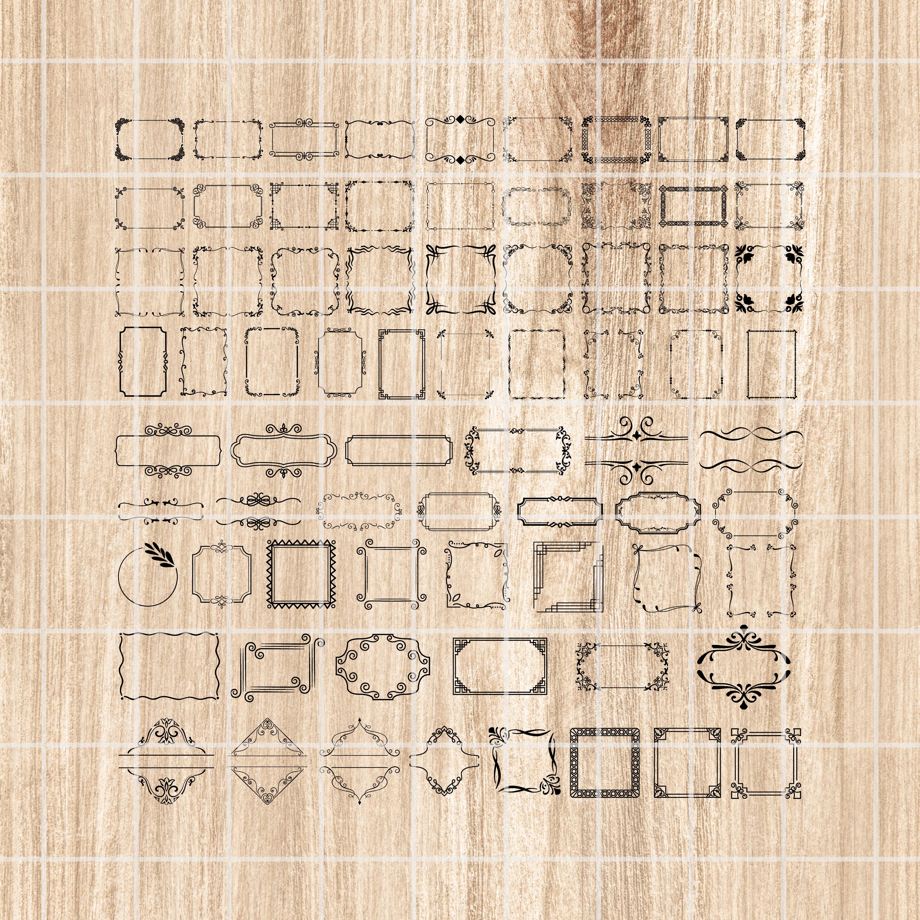Vintage Decorative Frames SVG, Ornaments, Wedding Frame (digital ...
