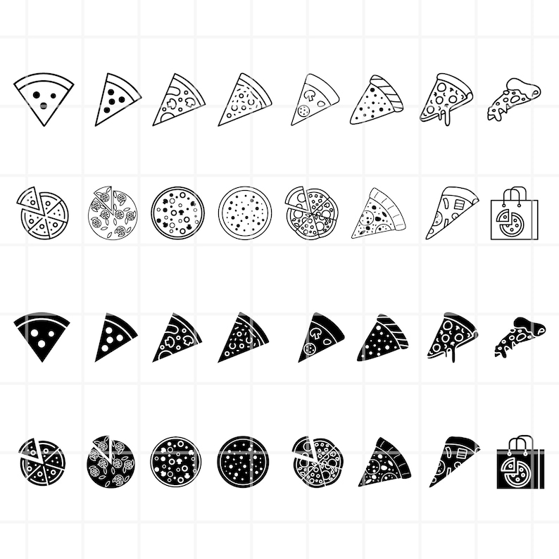 Pizza SVG, PNG, Clipart, Cut File Bundle (digital Download) - Etsy