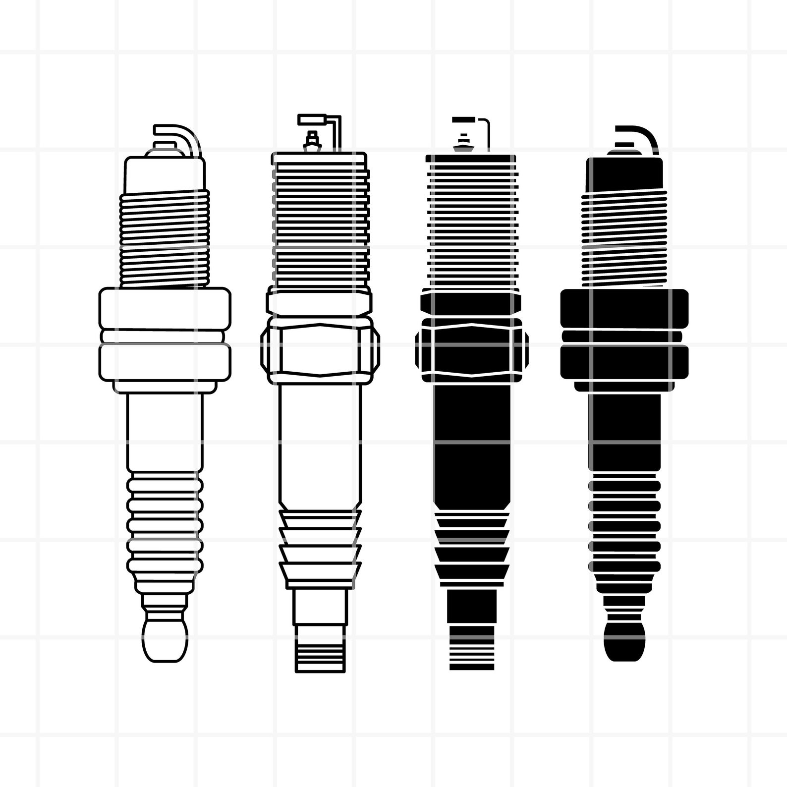 Spark Plug SVG. Spark Plug Png. Spark Plug Clipart. Spark Plug Cut File. Spark Plug Cutting Set ...