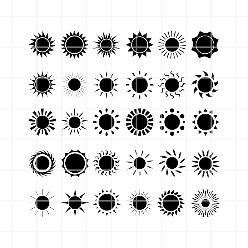 Sonne Svg Sun Cut File Sonne Clipart Sun Svg Bundle Süße Sonne Svg