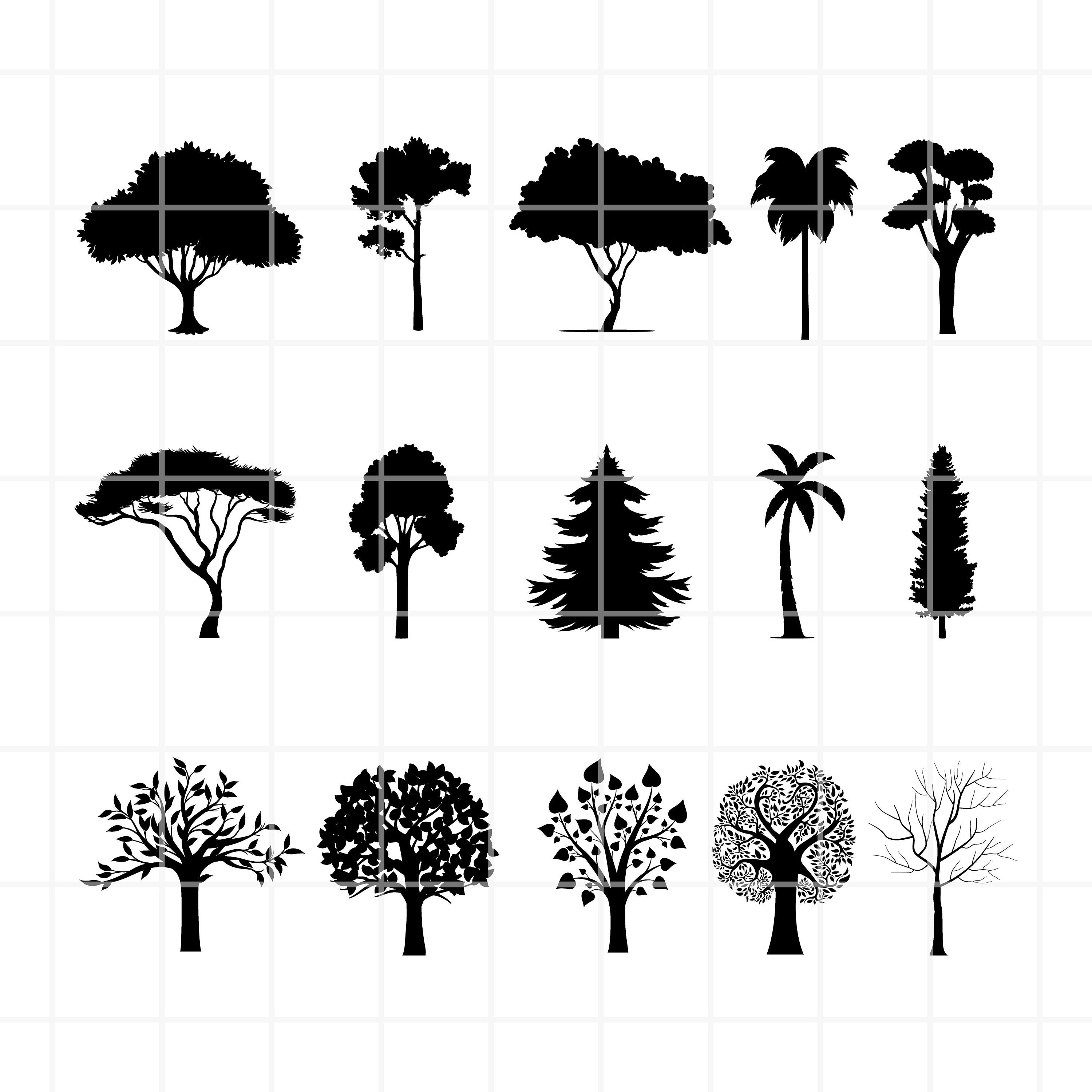 Tree SVG. Tree Cut File. Tree Cutting Set. Tree Clipart. Tree - Etsy
