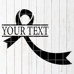 Awareness Ribbon Split Name Frame SVG, PNG, Cut File (digital Download ...